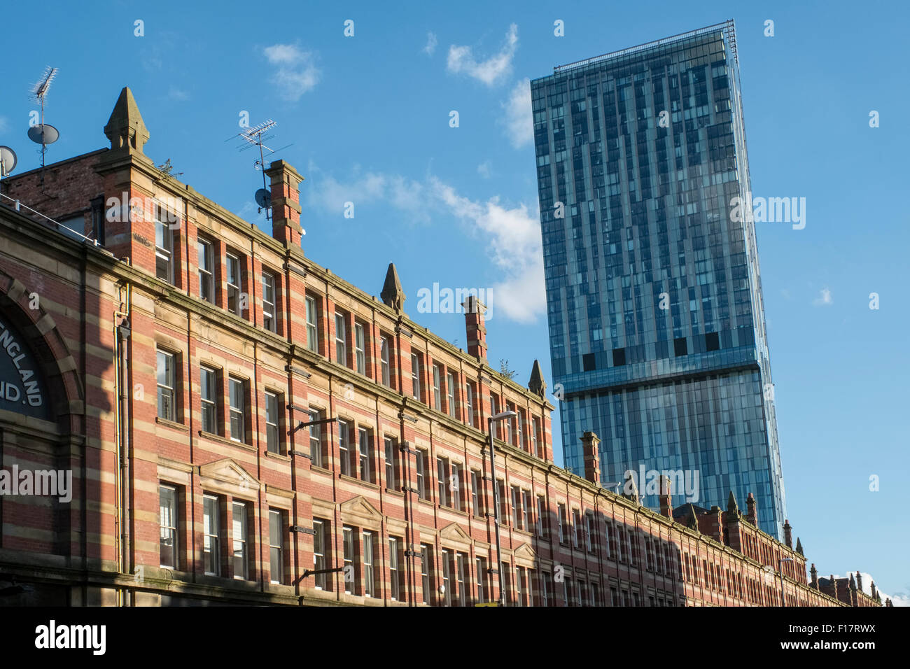 Hilton Manchester Beetham Tower as viewed from Deansgate Stock Photo ...