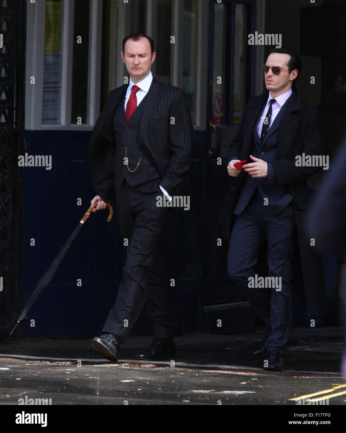 Sherlock filming scenes on location in london hi-res stock photography ...