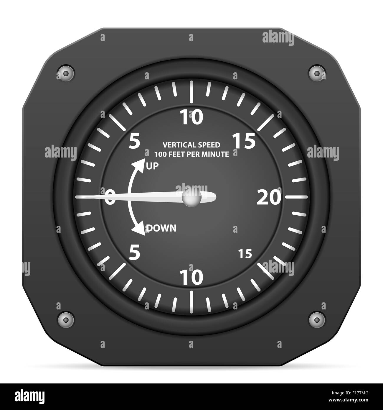 Flight instrument variometer on a white background Stock Photo - Alamy