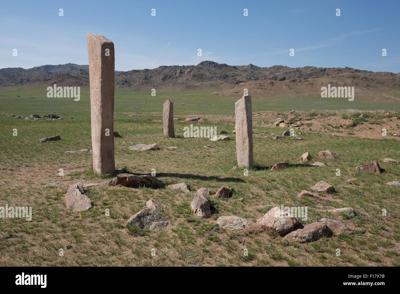 Deer Stones (Reindeer Stones) near the provincial capital city of Murun ...