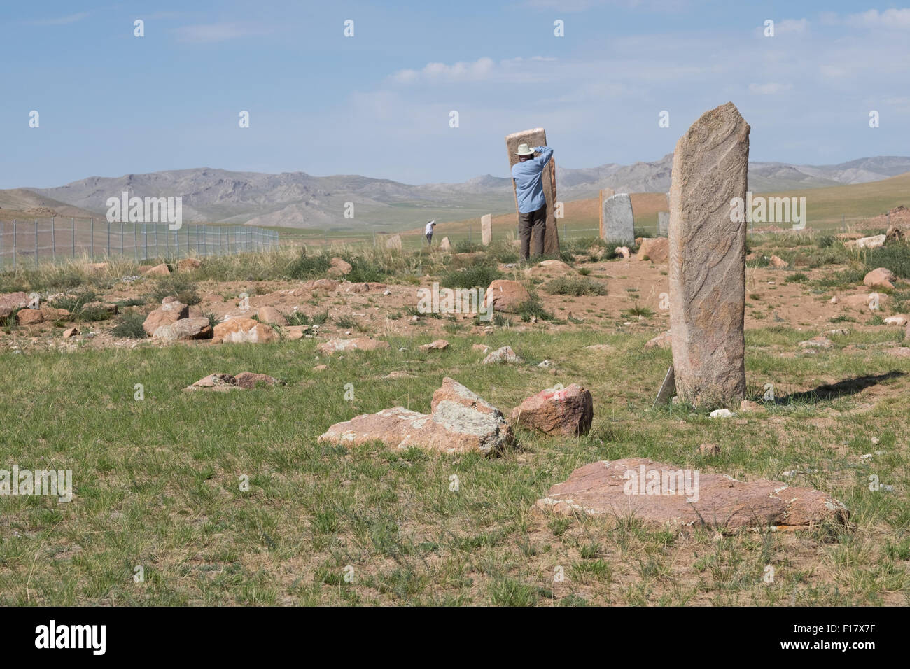 Deer Stones (Reindeer Stones) near the provincial capital city of Murun ...