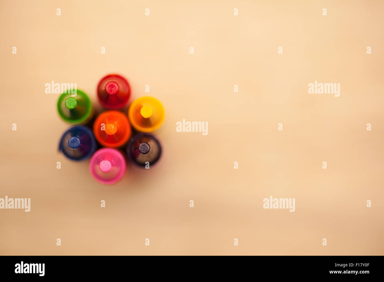 Stack of multicolored wax crayons Stock Photo - Alamy