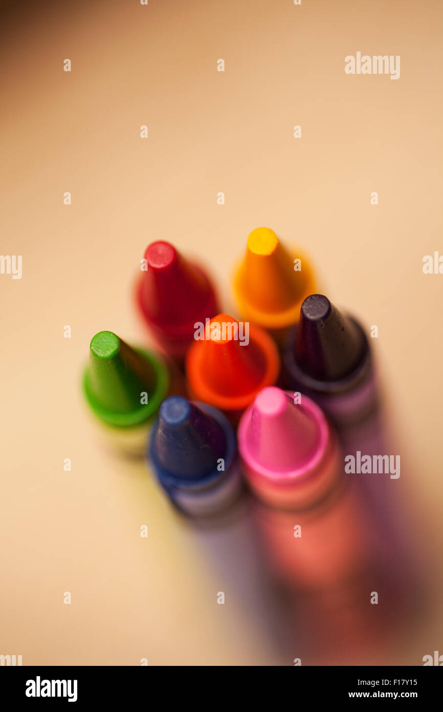 Stack of multicolored wax crayons Stock Photo - Alamy