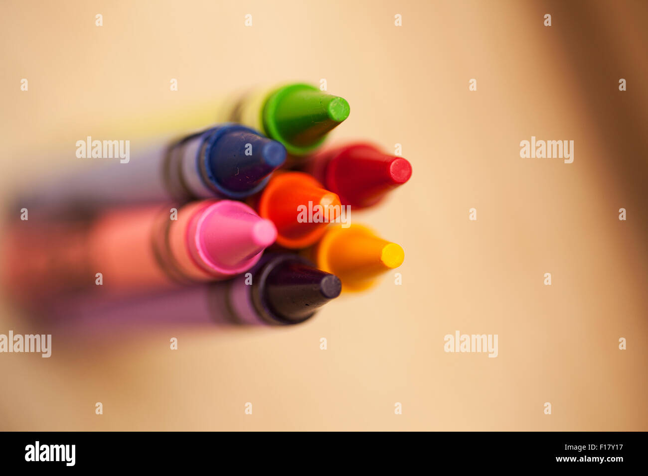 Stack of multicolored wax crayons Stock Photo - Alamy