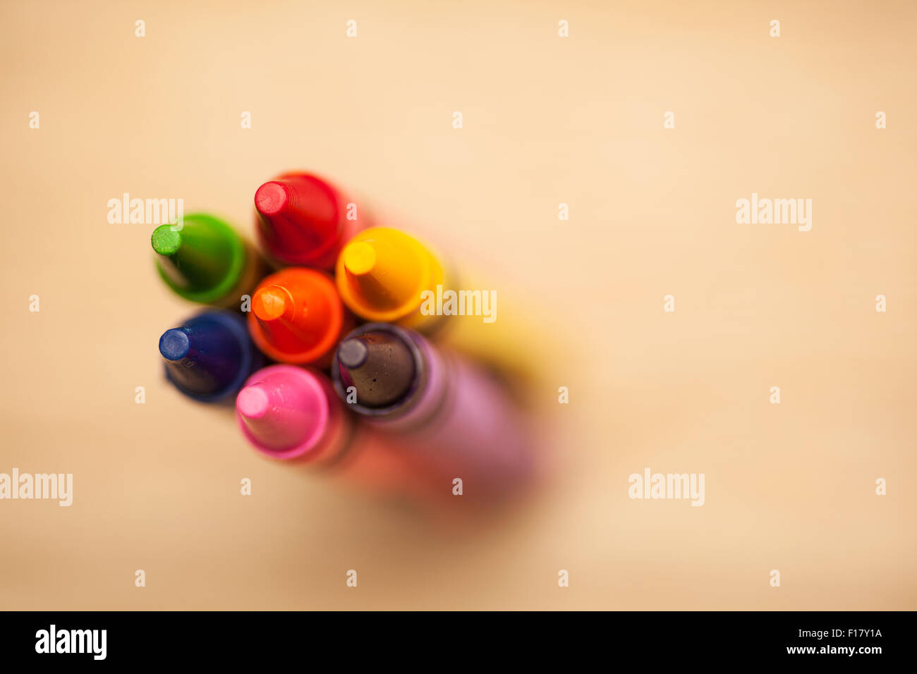 Stack of multicolored wax crayons Stock Photo - Alamy