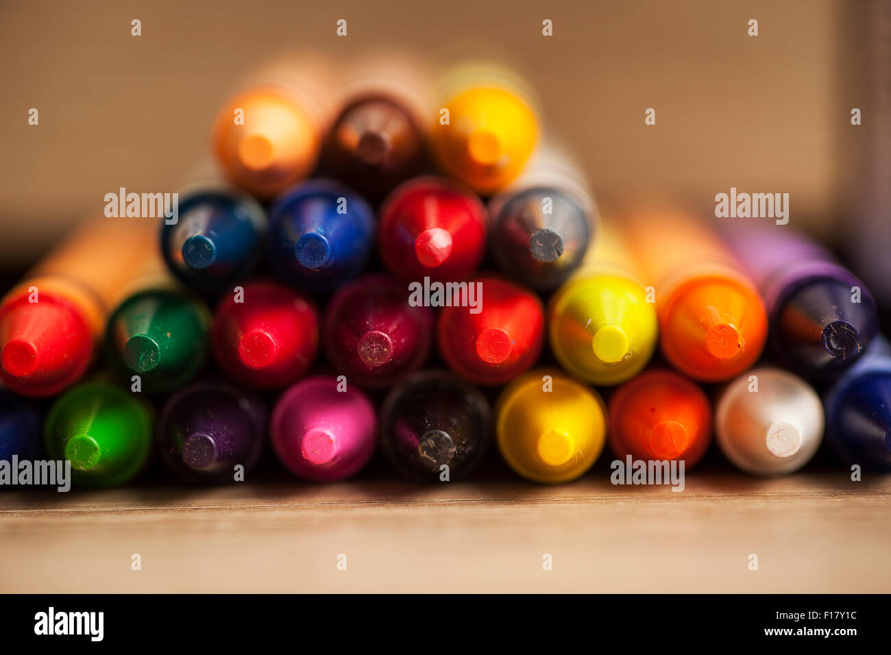 Stack of multicolored wax crayons Stock Photo - Alamy