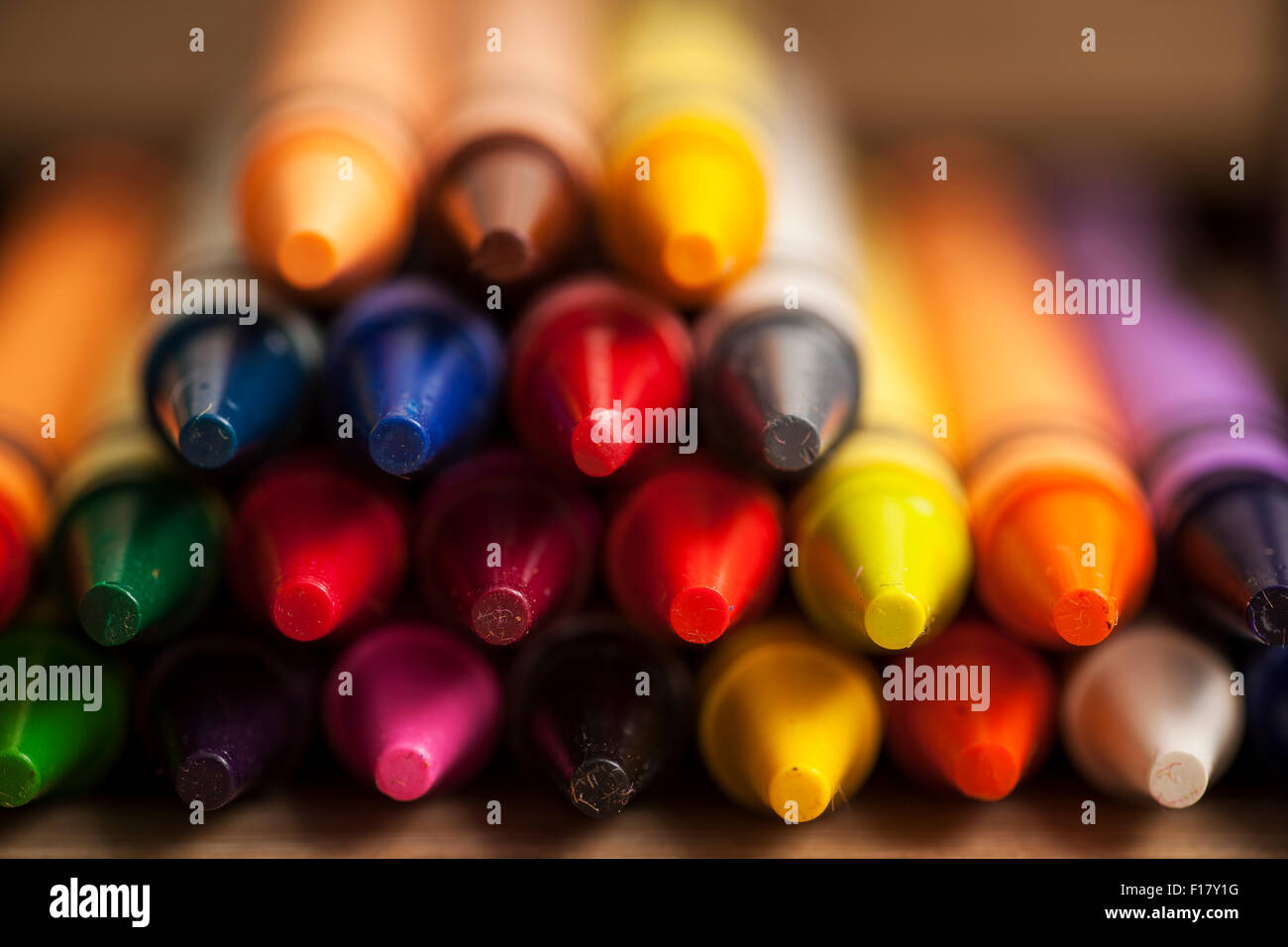 Stack of multicolored wax crayons Stock Photo - Alamy