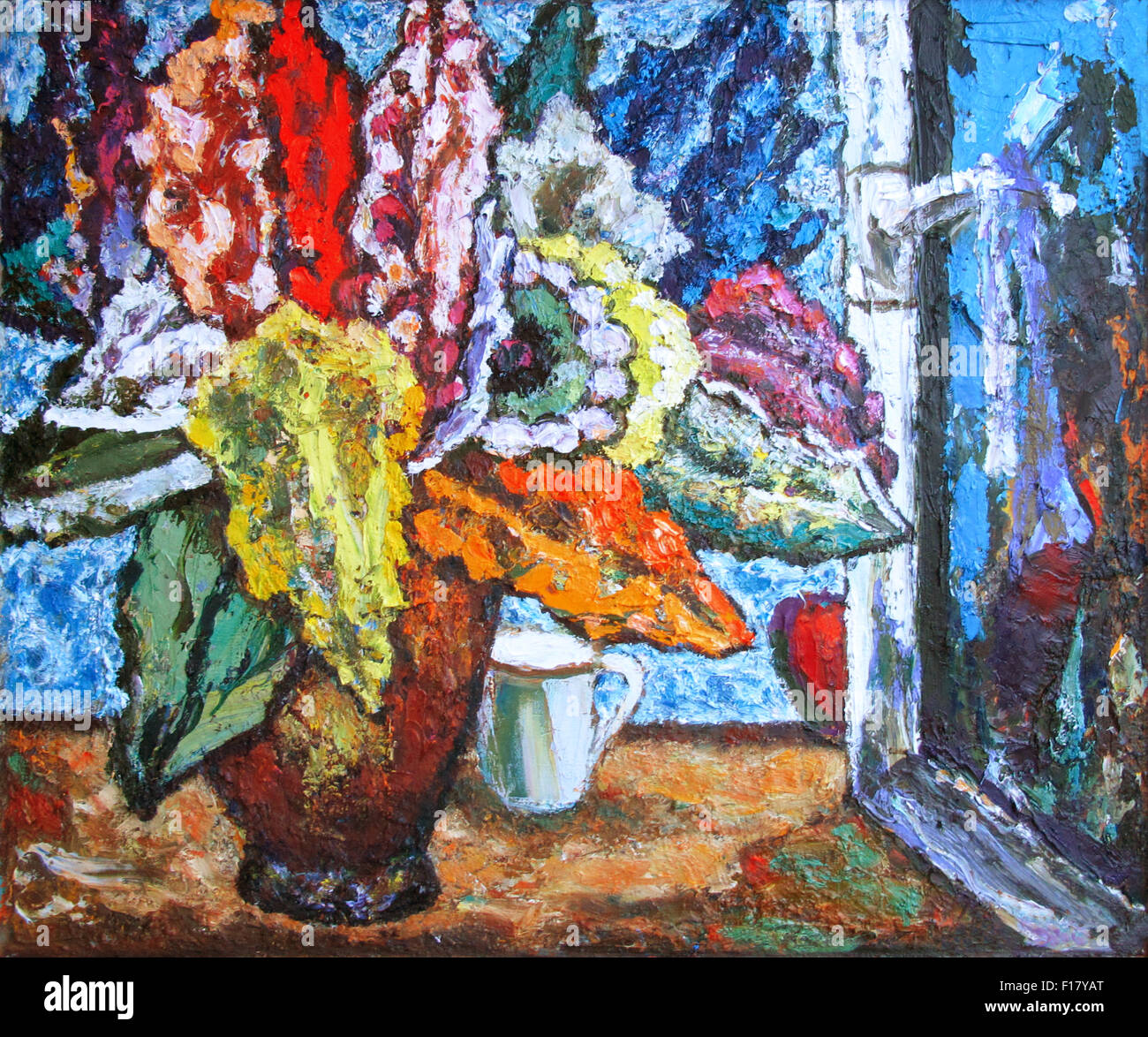 still life with bright unusual flowers Stock Photo - Alamy