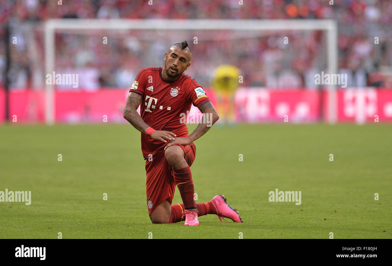 Munich, Germany. 29th Aug, 2015. Bayern Munich's Arturo Vidal in action ...