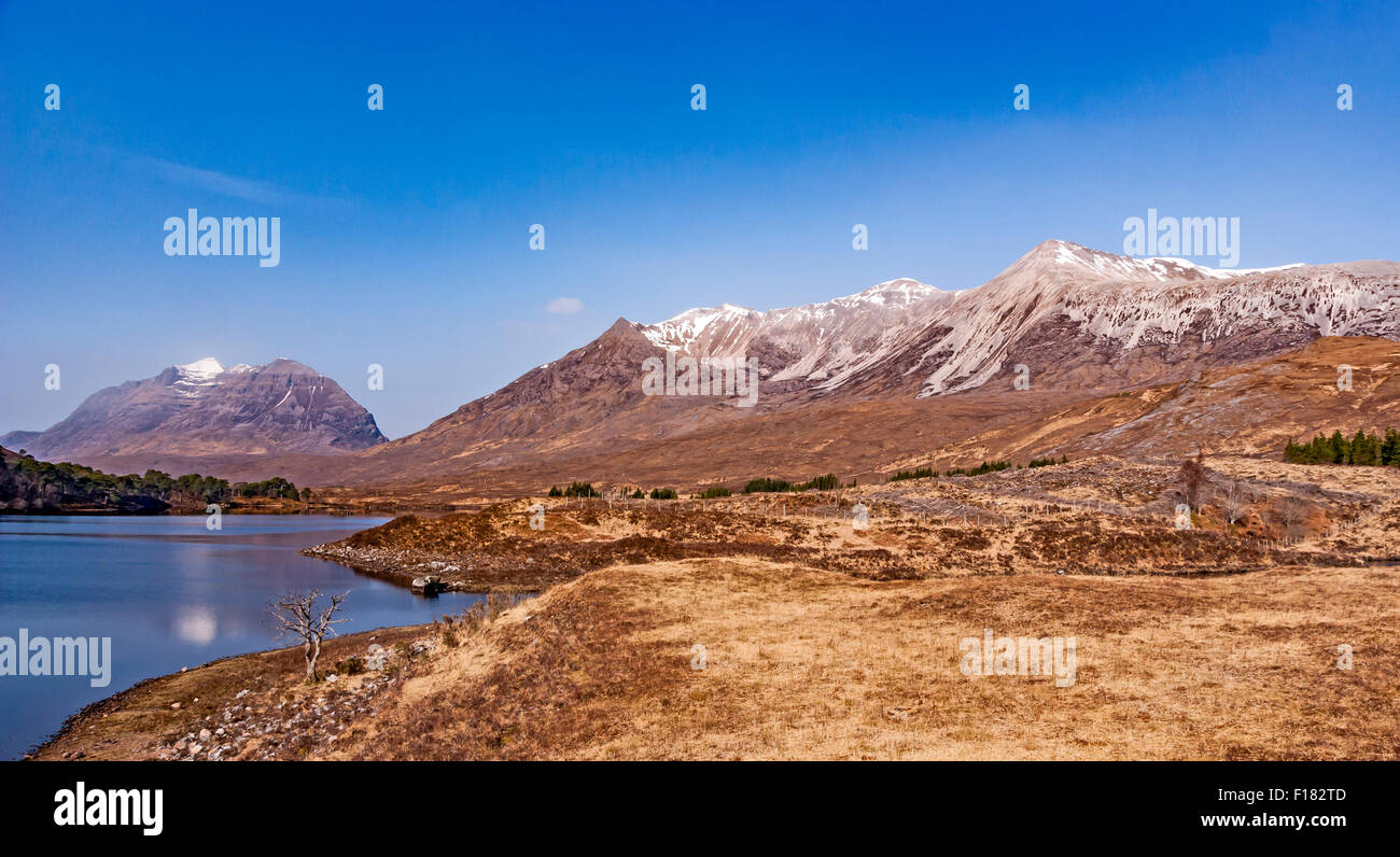 Famous Torridon mountains Liathach (L)and Beinn Eighe (R) from Loch ...