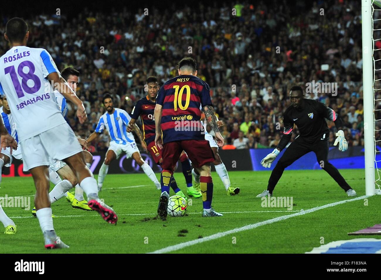 Barcelona, Spain. 29th Aug, 2015. FC Barcelona forward LIONEL MESSI (B ...
