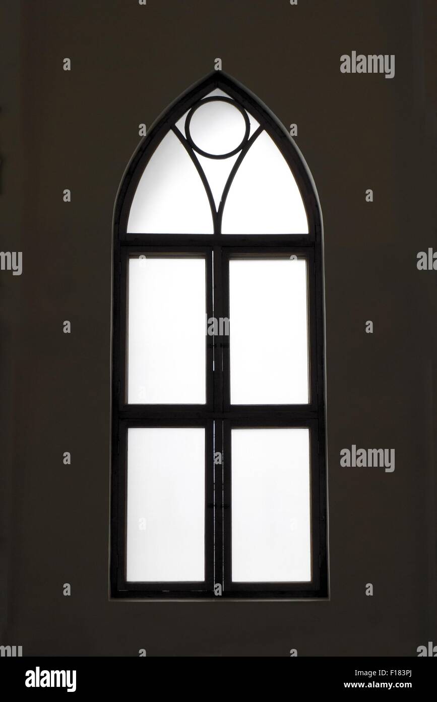 Window inside a catholic church Stock Photo - Alamy