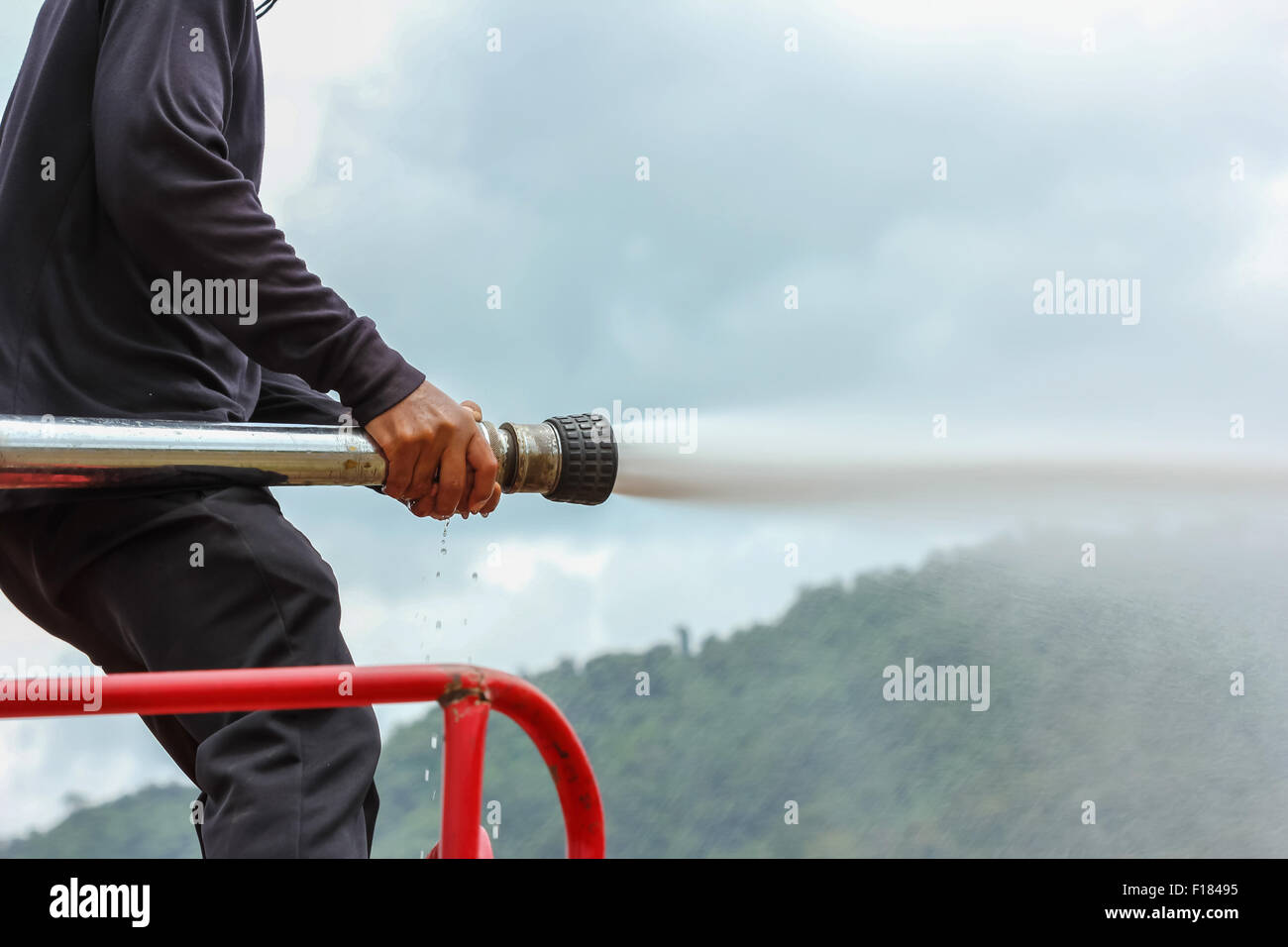 Firefighter during training Stock Photo - Alamy