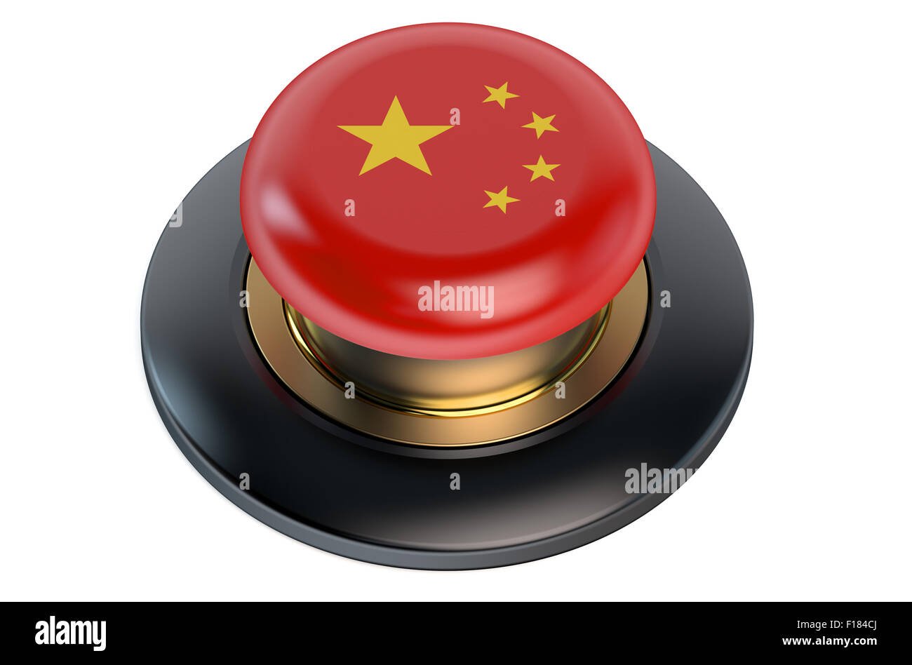Button with Chinese flag isolated on white background Stock Photo - Alamy