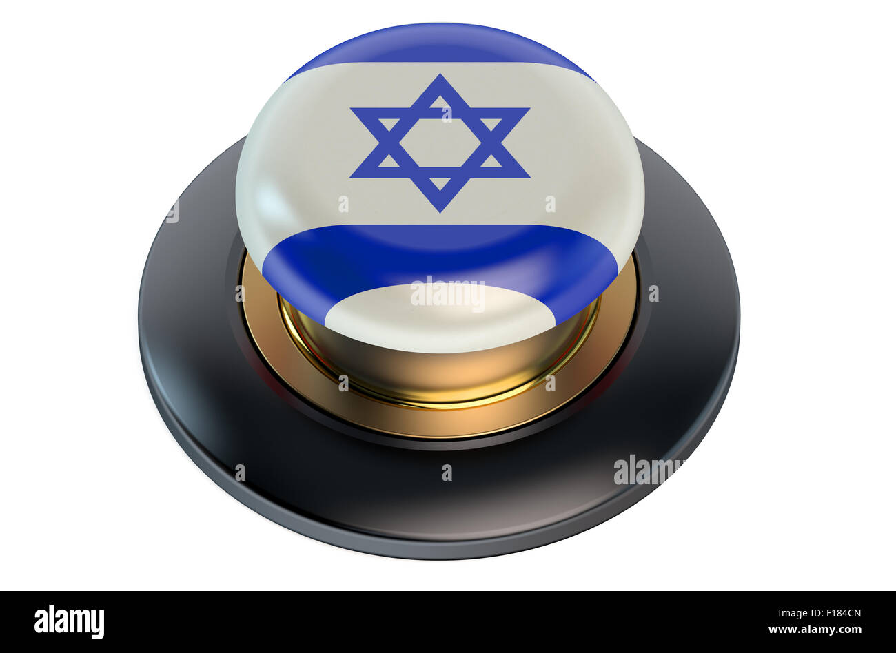 Button with Israel flag isolated on white background Stock Photo - Alamy