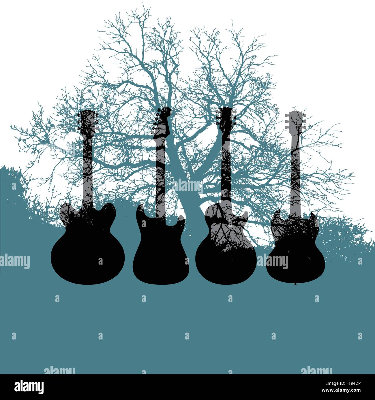 Guitar tree Music Background for Print or Web Stock Vector Image & Art ...