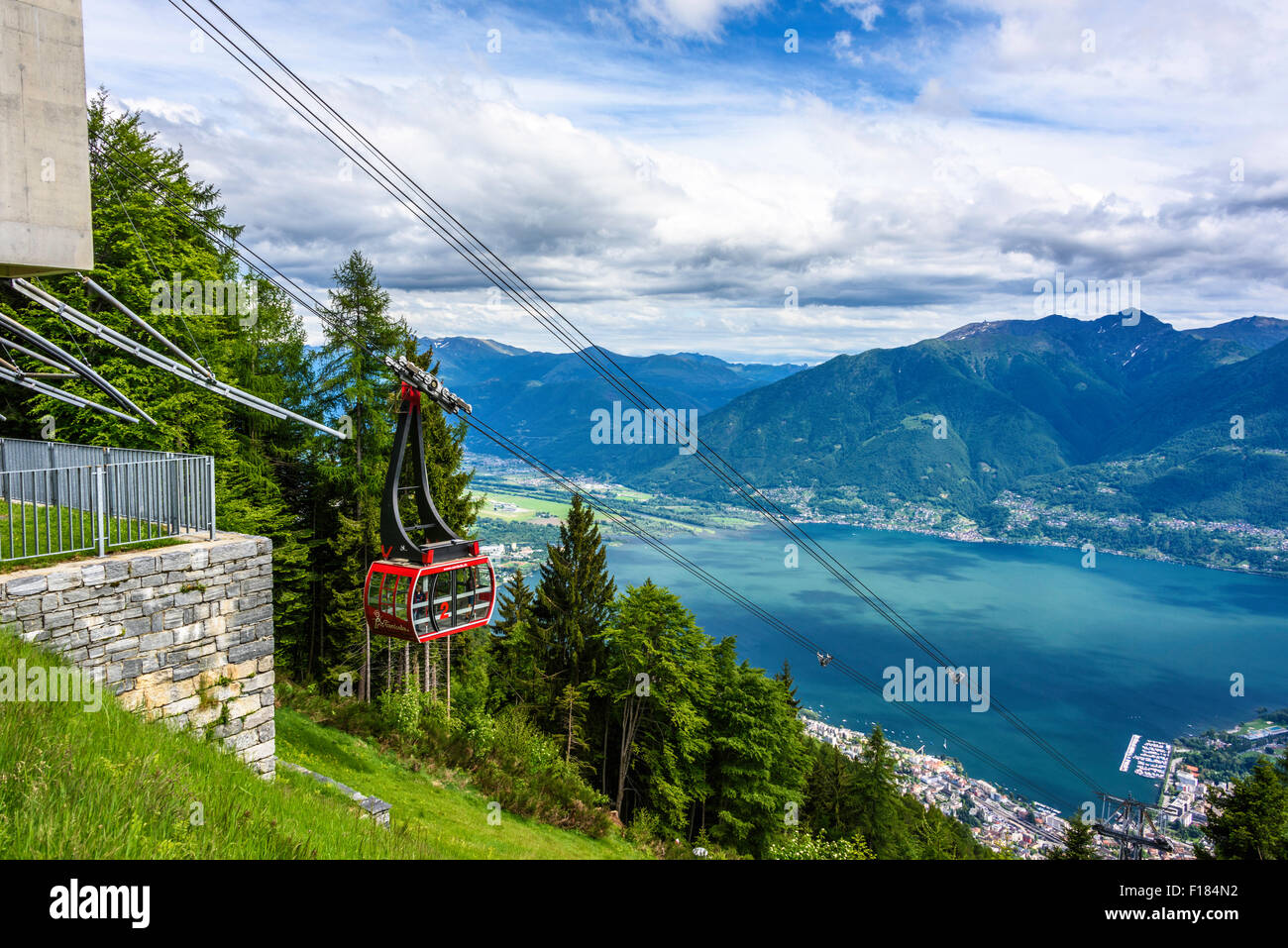Views around Locarno on Lake Maggiore and the gondola up to Cimetta ...