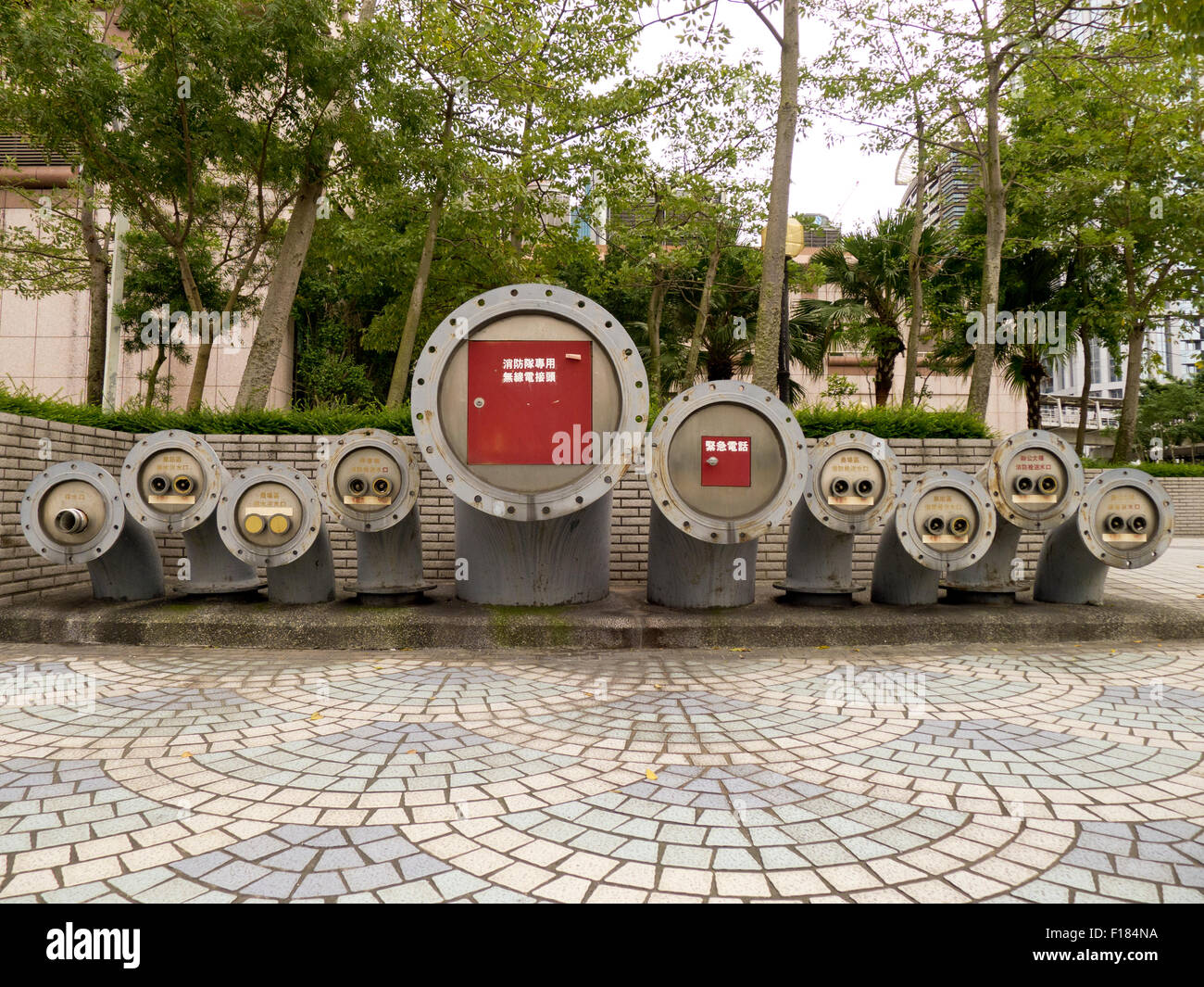 modern city fire hydrants at plaza in Taipei Stock Photo - Alamy