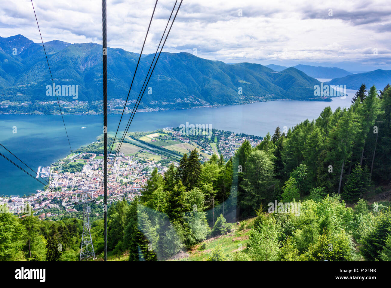 Views around Locarno on Lake Maggiore and the gondola up to Cimetta ...