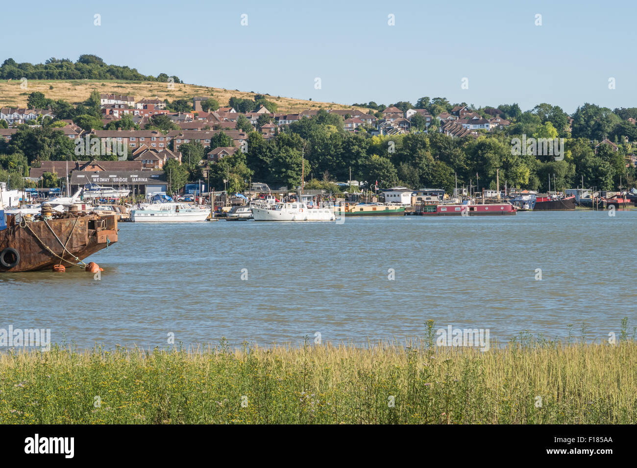 Countryside overlooking the River Medway at Rochester Stock Photo - Alamy