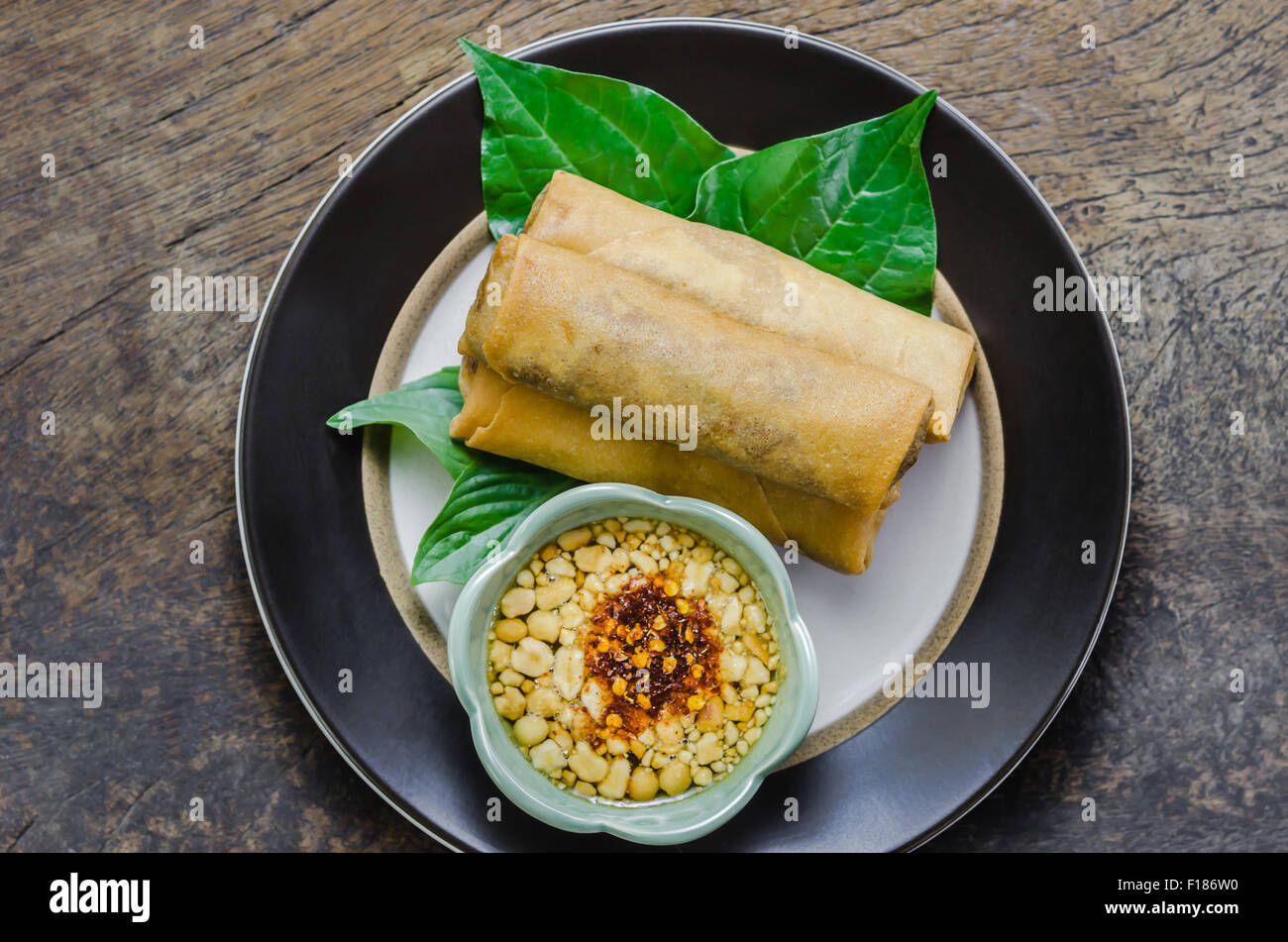 Fried Chinese Traditional Spring rolls food, asian cuisine Stock Photo ...
