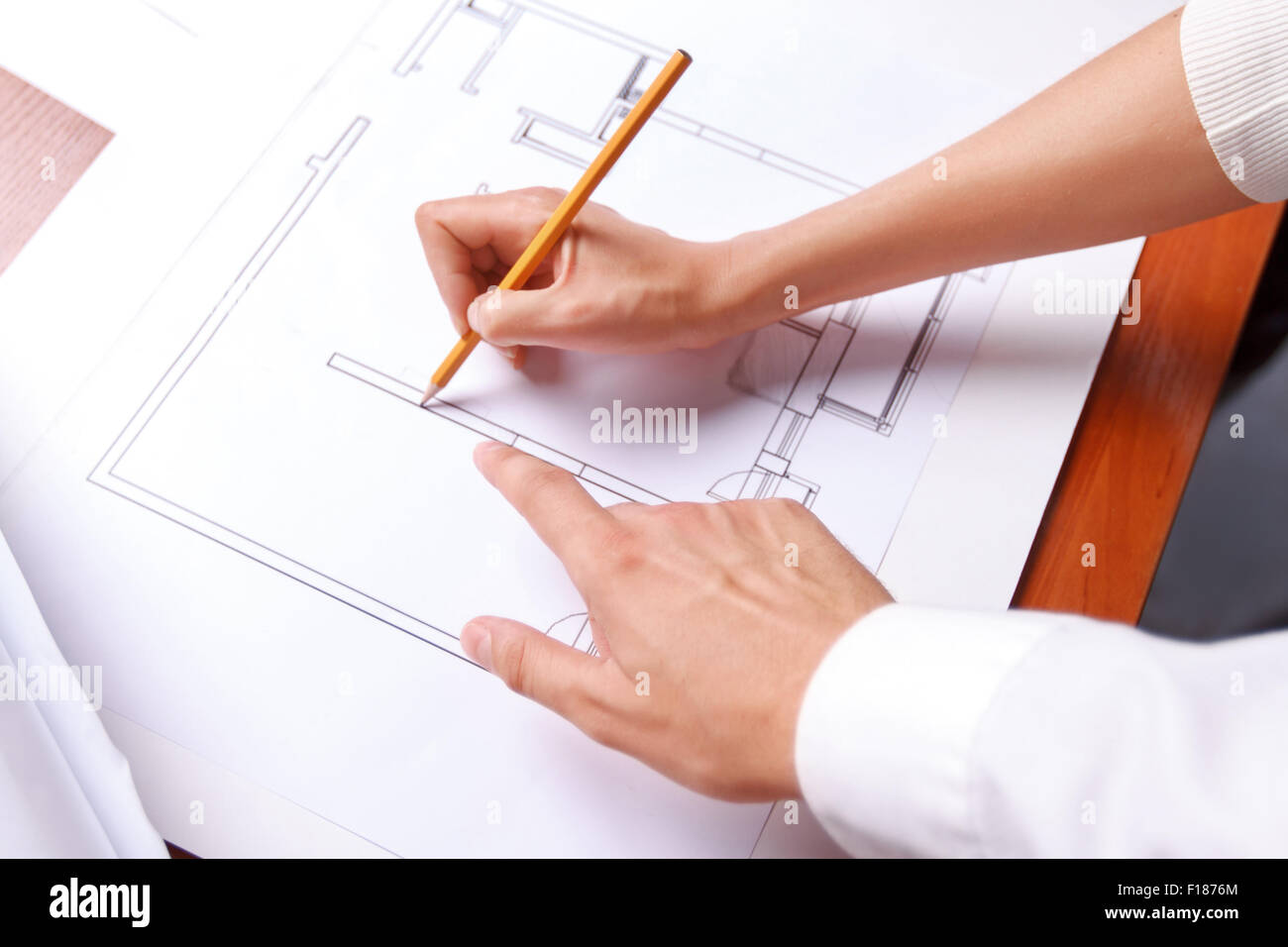 Professional architect making drawing Stock Photo - Alamy