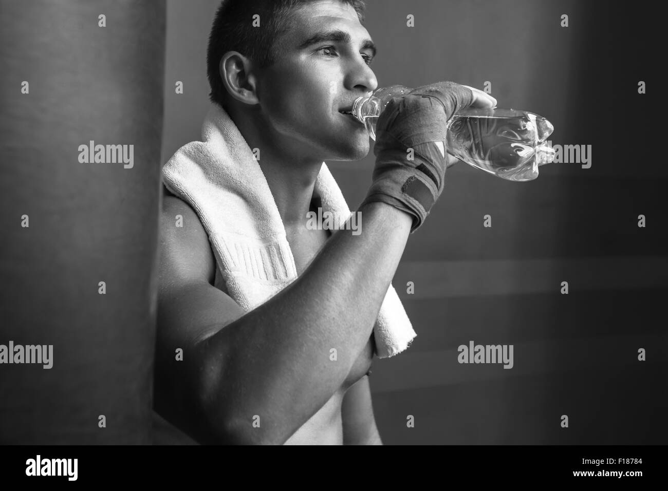 Boxer hands up Black and White Stock Photos & Images - Alamy