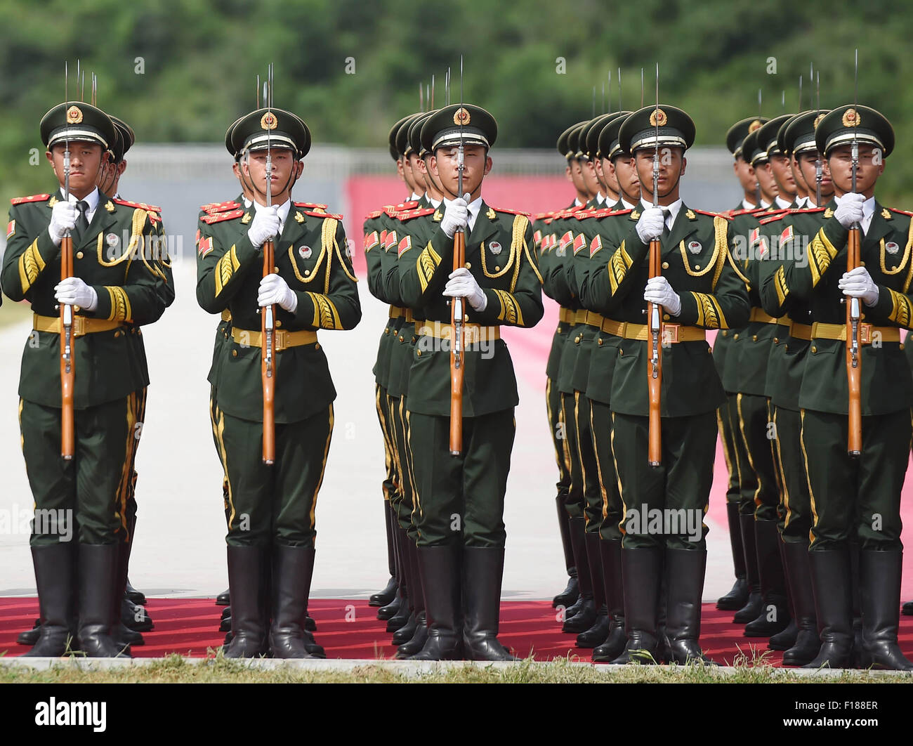 Beijing, China. 25th Aug, 2015. Soldiers take part in a training at a ...