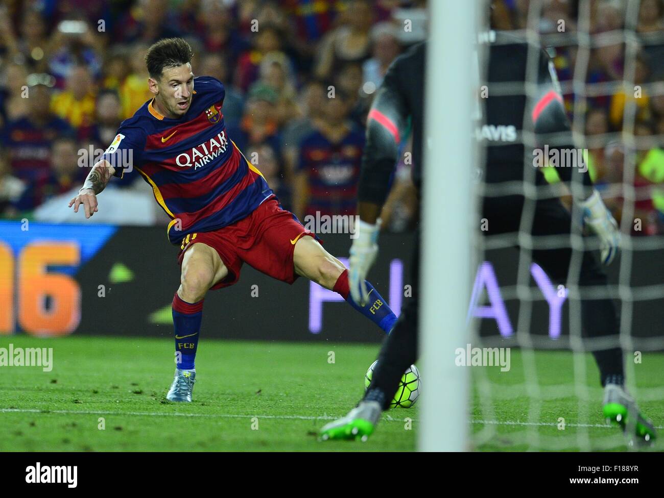 Barcelona, Spain. 29th Aug, 2015. FC Barcelona forward LIONEL MESSI (C ...