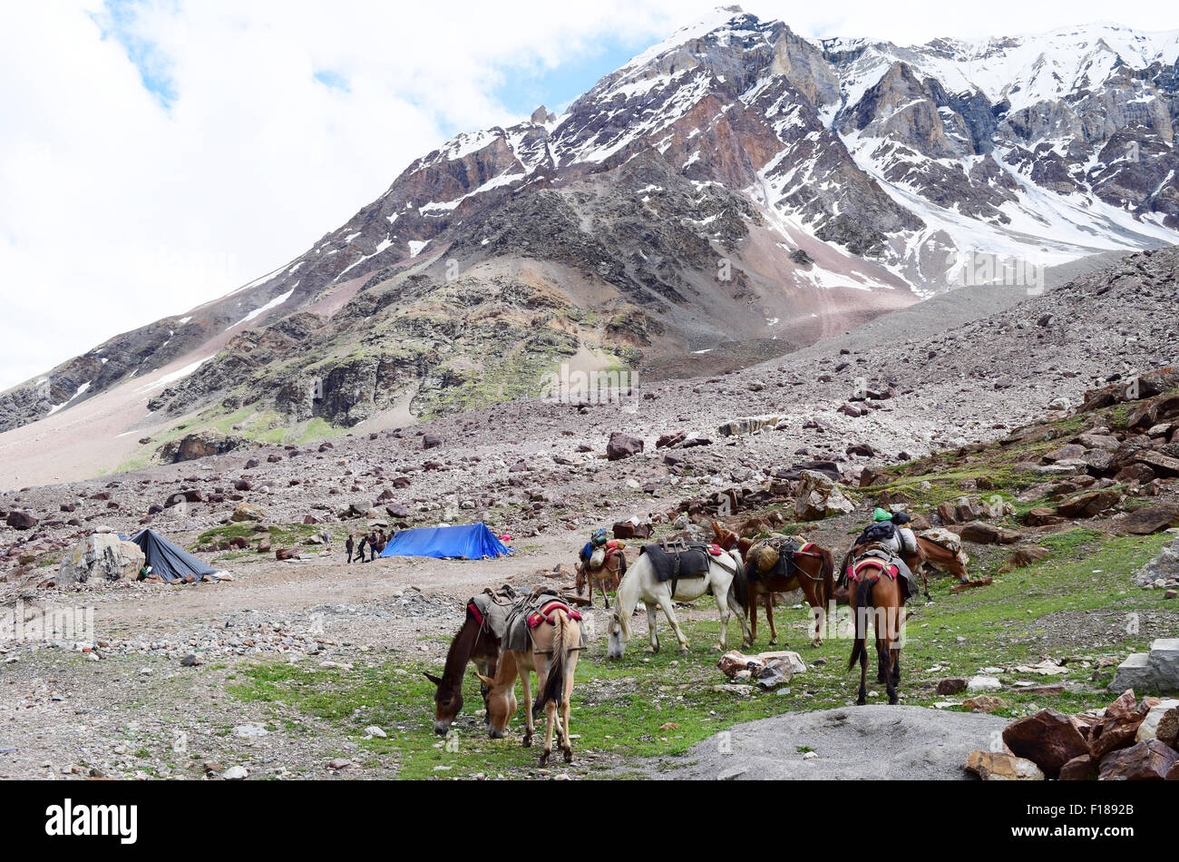 Rohtang Pass Himalayas trekking view on the way to Leh Ladakh India ...