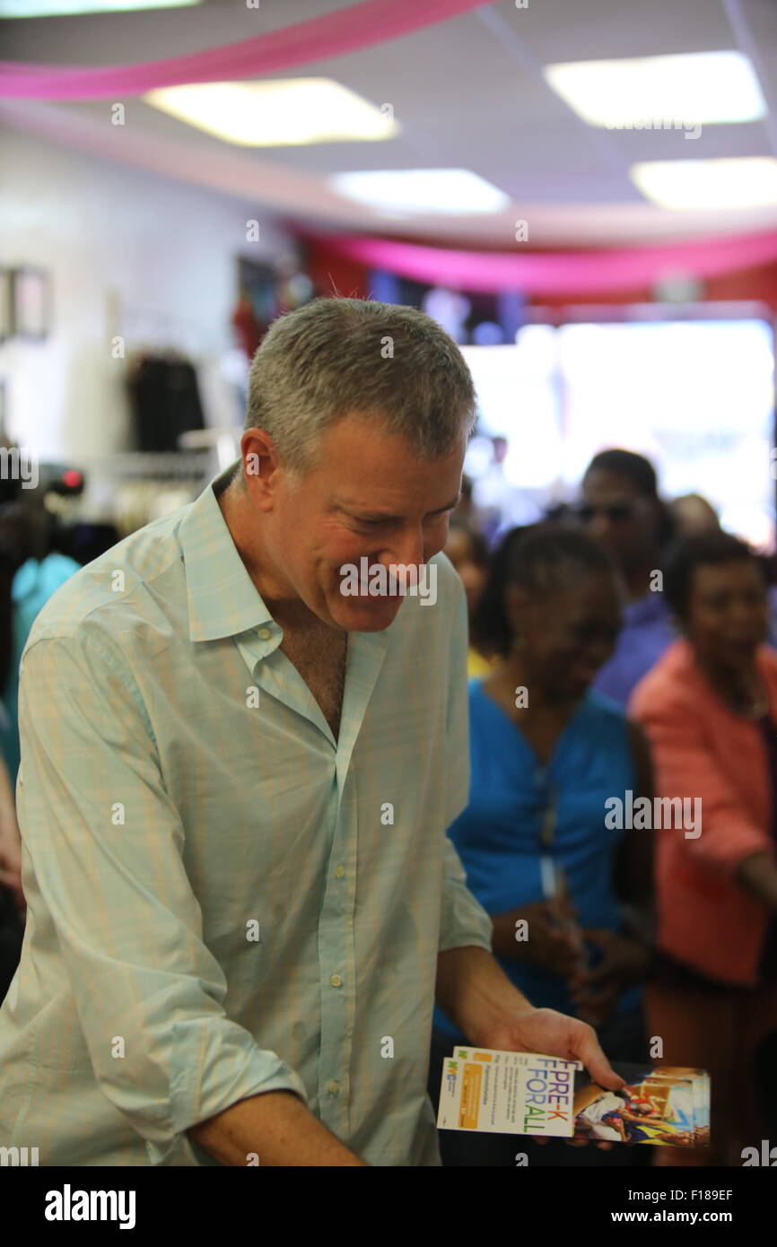 New York City, United States. 29th Aug, 2015. Mayor de Blasio inside ...