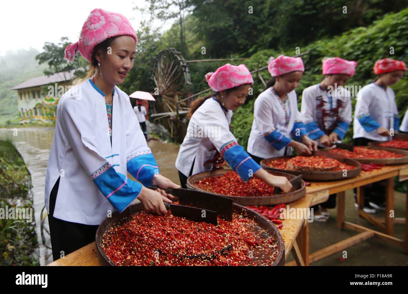 Guilin, China's Guangxi Zhuang Autonomous Region. 29th Aug, 2015. Women ...