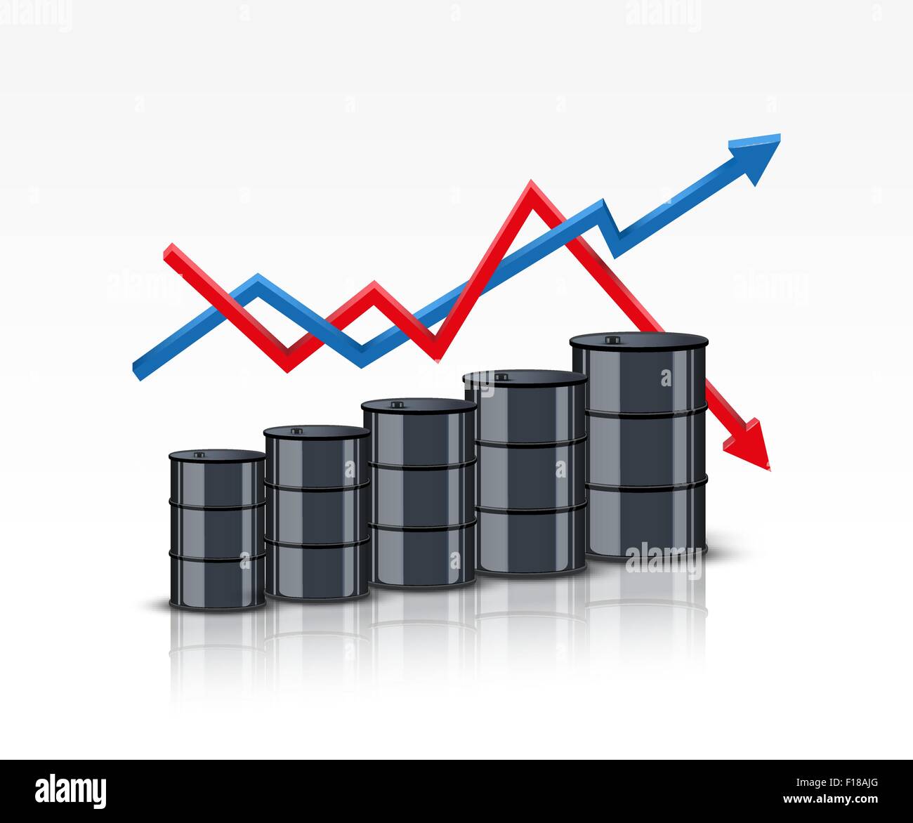 Oil barrels on the price chart background Stock Vector Image & Art - Alamy