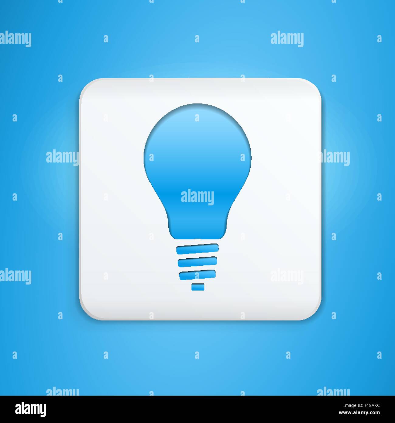 Button with light bulb symbol Stock Vector Image & Art - Alamy