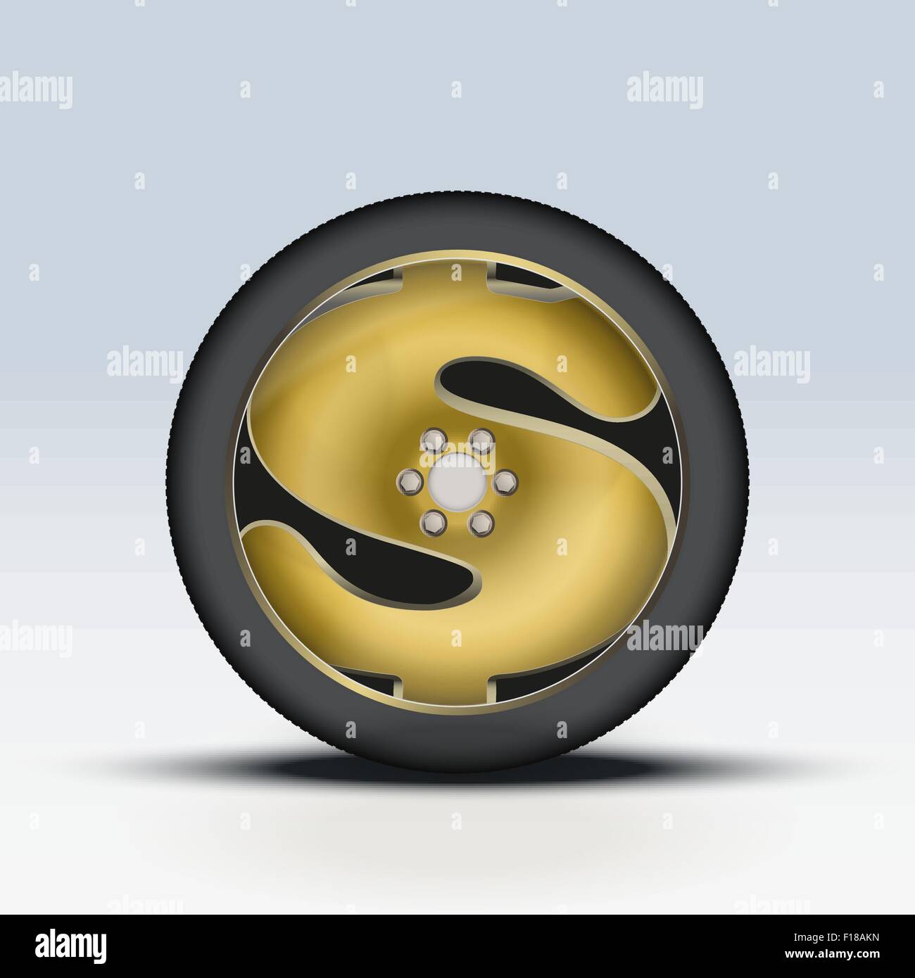 Gold rim tire Stock Vector Images - Alamy