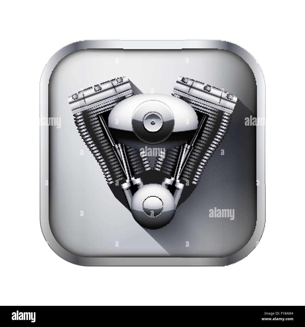 Metal icon with engine Stock Vector Image & Art - Alamy