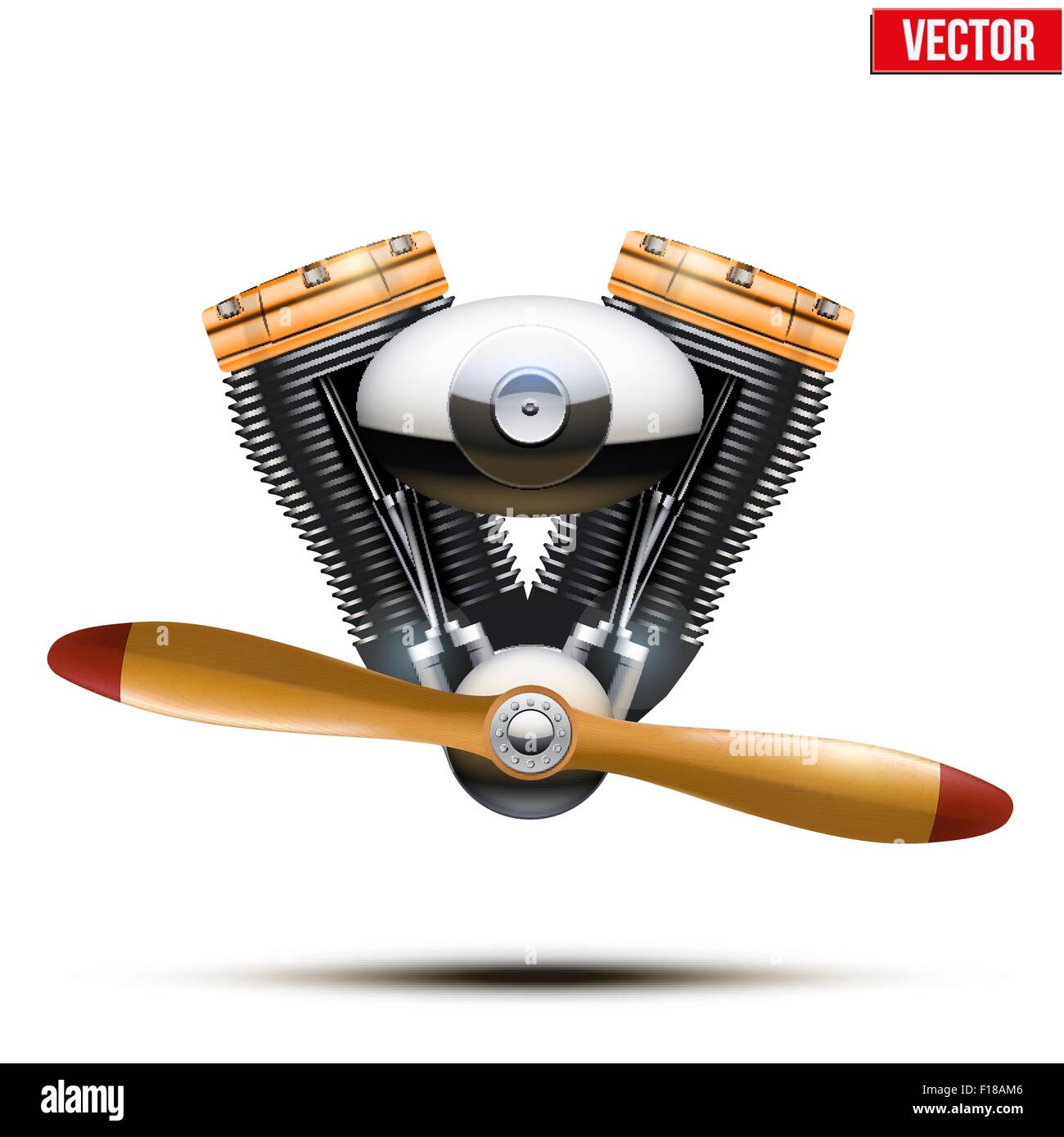 Aircraft engine with propeller. Vector Illustration Stock Vector Image ...