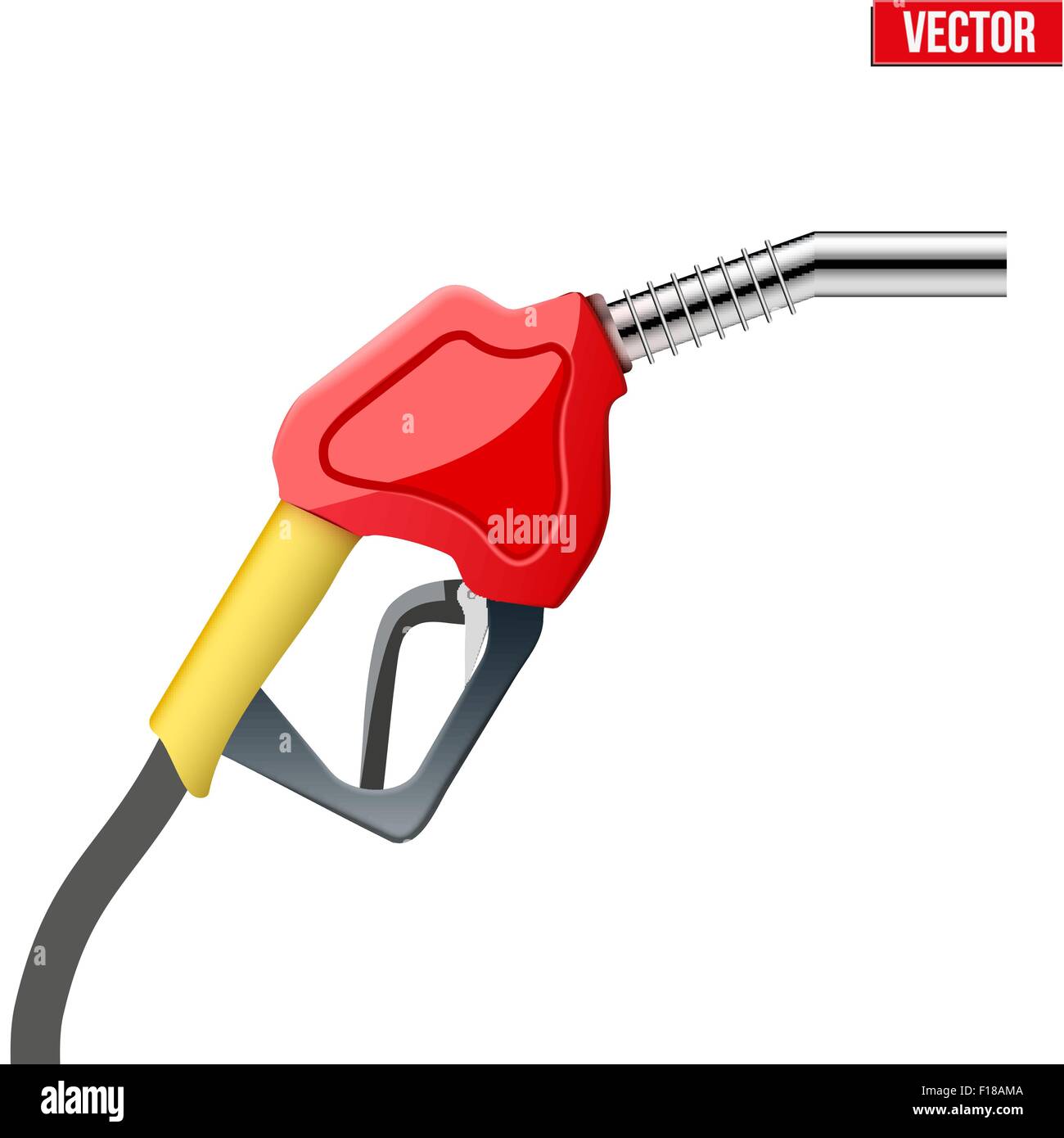 Fuel handle pump nozzle with hose isolated on white background Stock ...