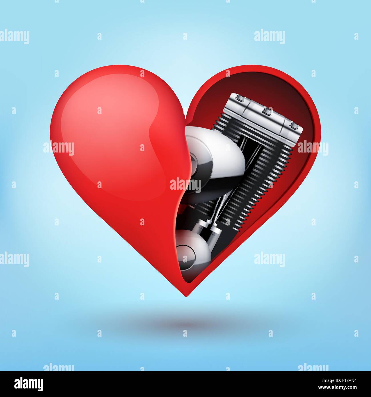 Metal engine inside a red heart Stock Vector Image & Art - Alamy