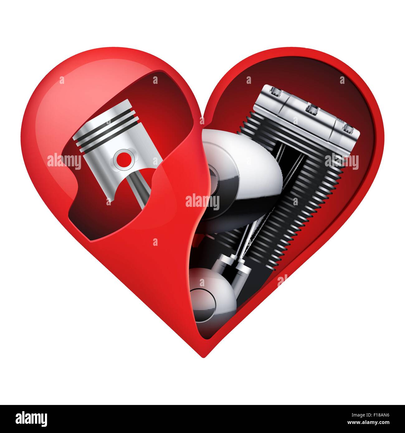 Metal engine inside a red heart Stock Vector Image & Art - Alamy