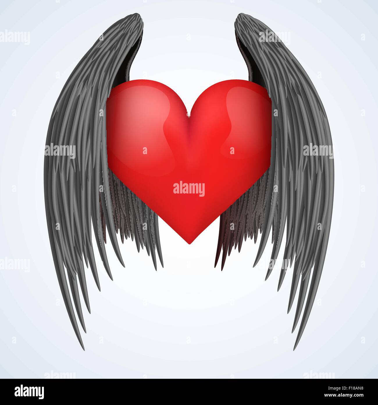 Vector wings and heart illustration Stock Vector Image & Art - Alamy