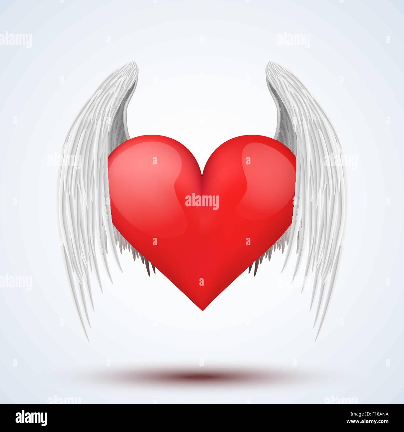 Vector wings and heart illustration Stock Vector Image & Art - Alamy