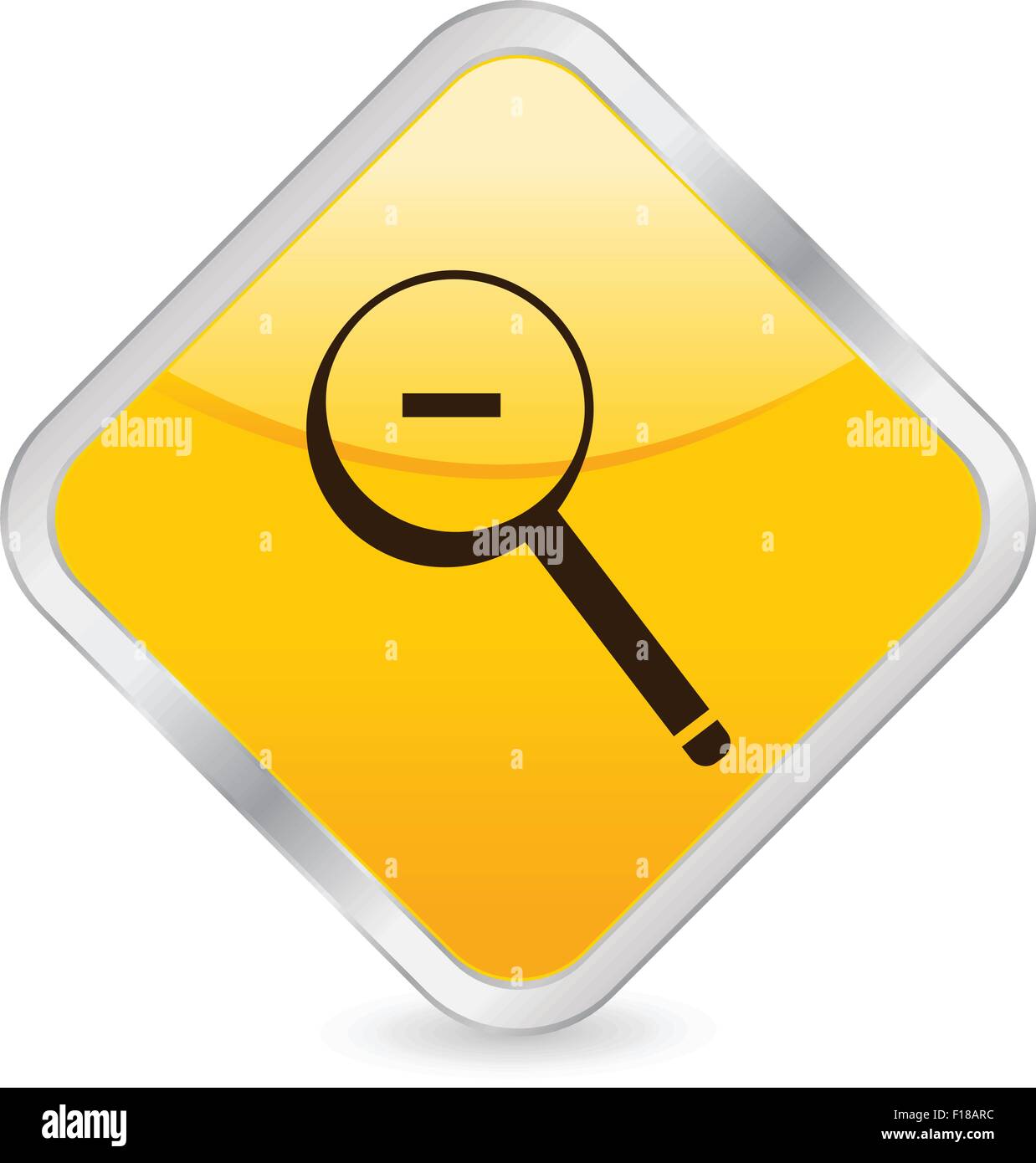 Yellow square icon isolated on a white background. Vector illustration ...