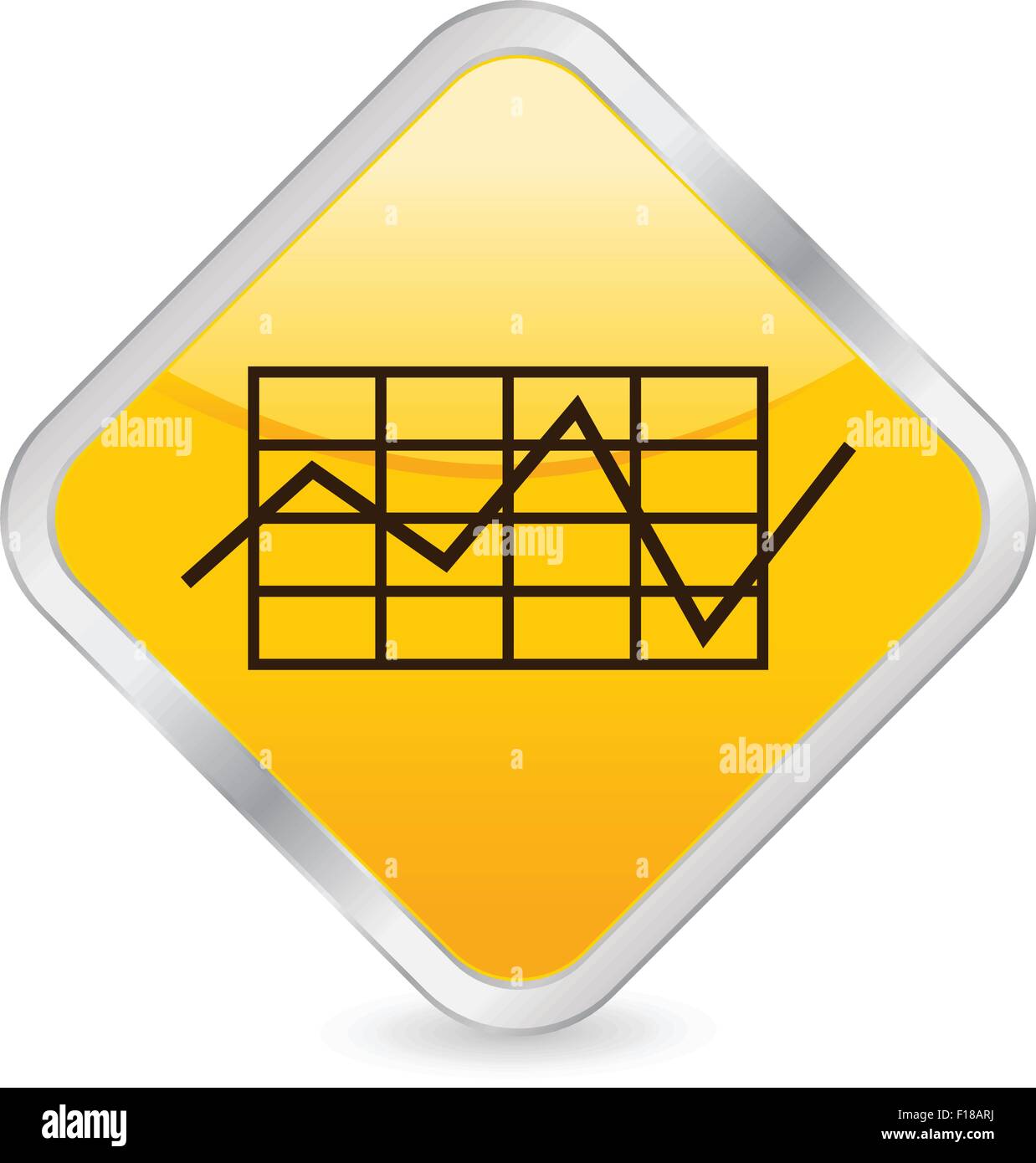 Yellow square icon isolated on a white background. Vector illustration ...