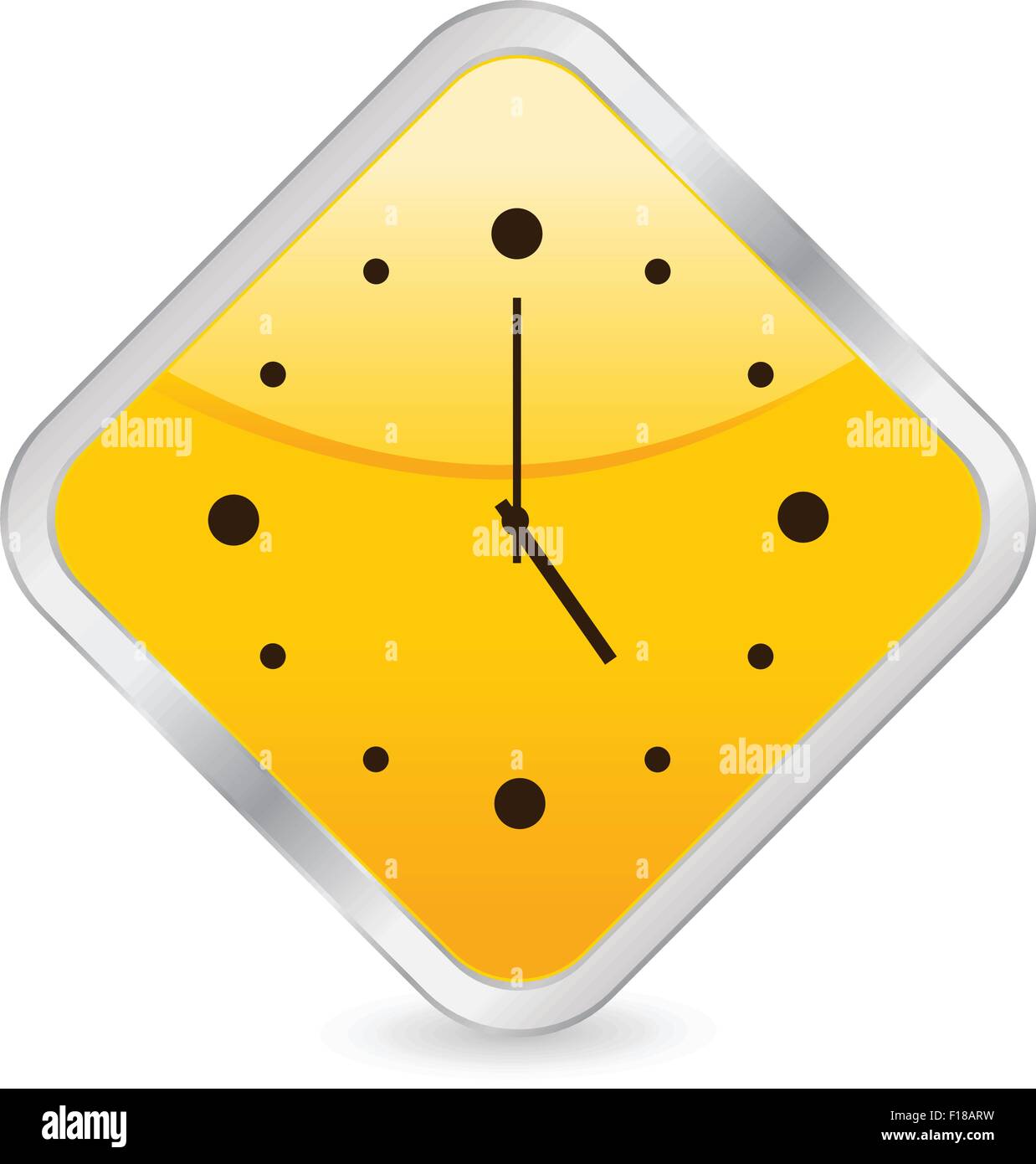 Clock icon on square Stock Vector Images - Alamy