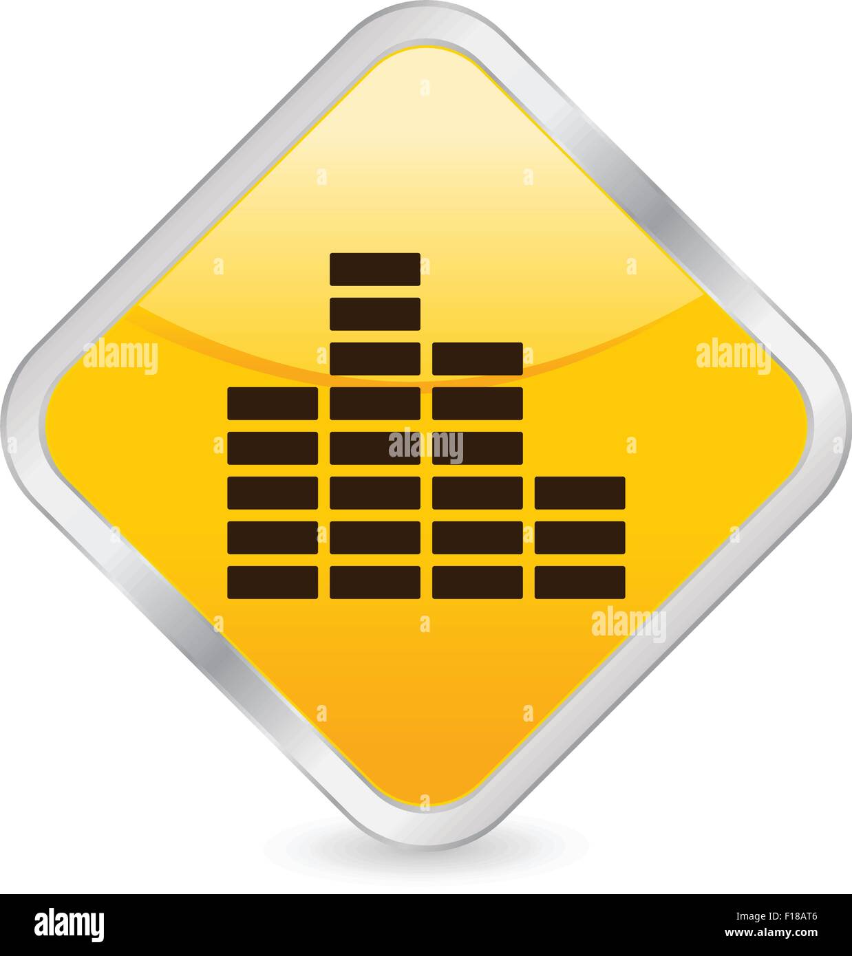 Yellow square icon isolated on a white background. Vector illustration ...