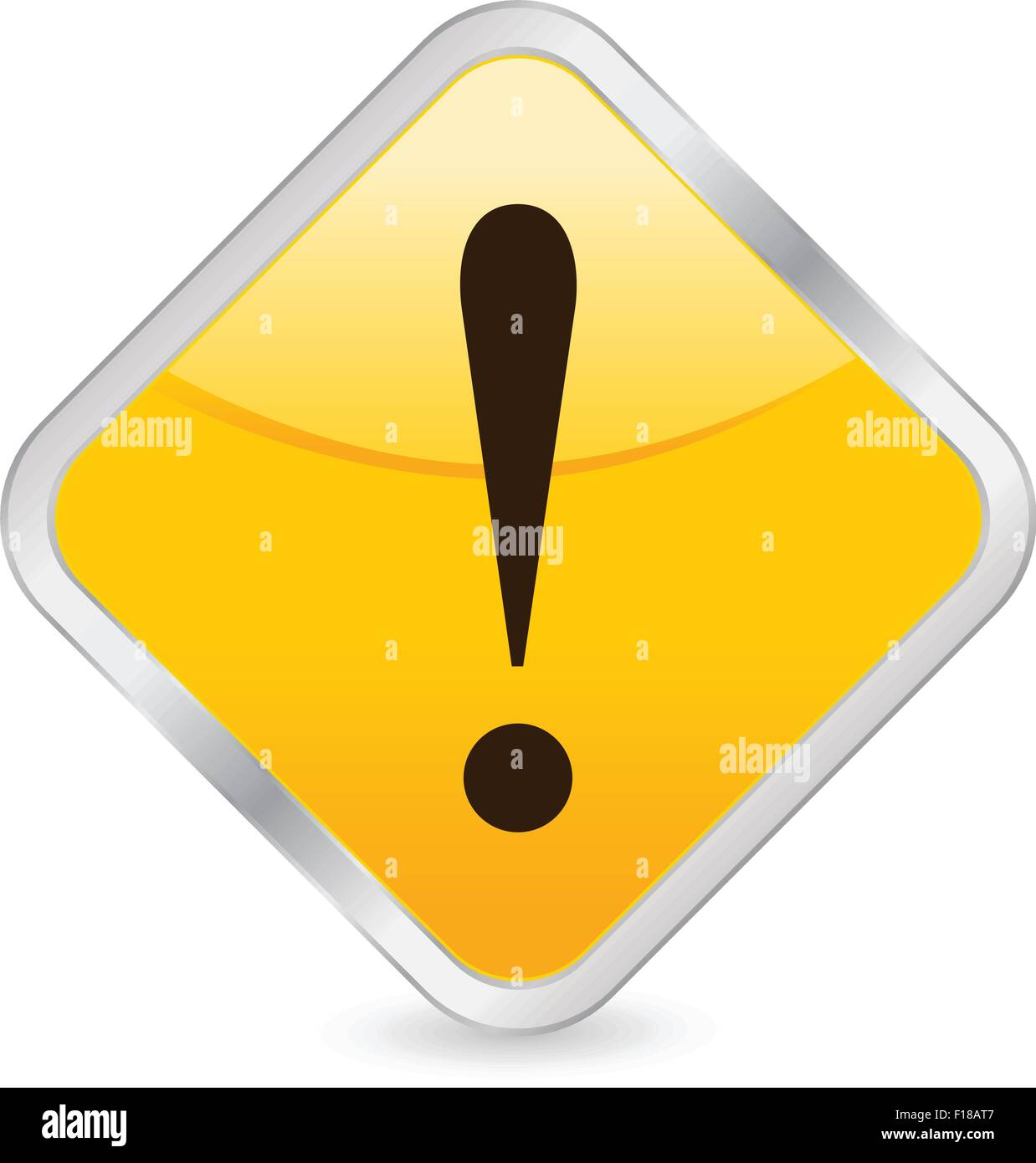 Yellow square icon isolated on a white background. Vector illustration ...