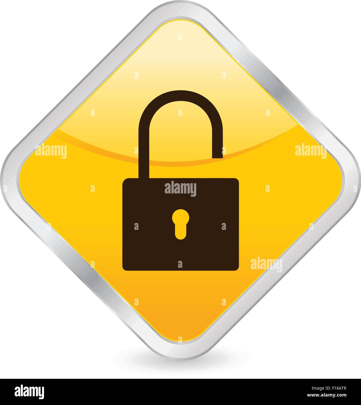 Yellow square icon isolated on a white background. Vector illustration ...