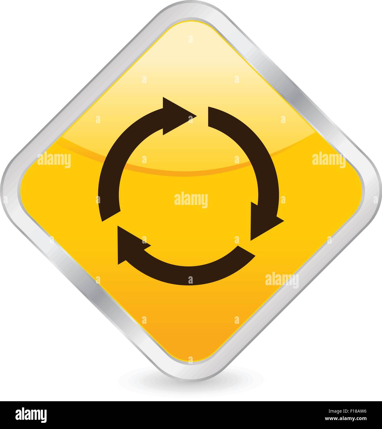 Yellow square icon isolated on a white background. Vector illustration ...