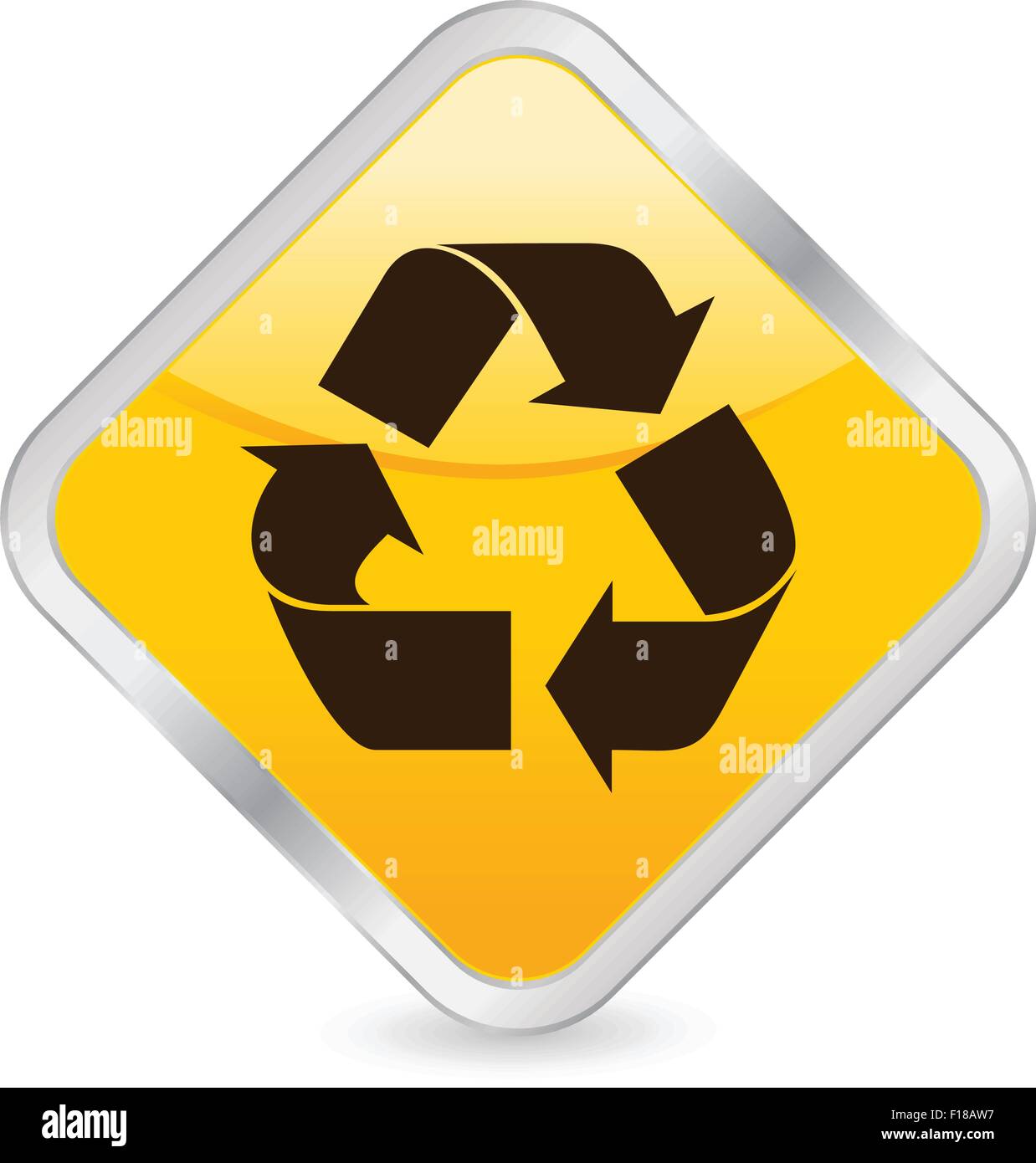 Yellow square icon isolated on a white background. Vector illustration ...